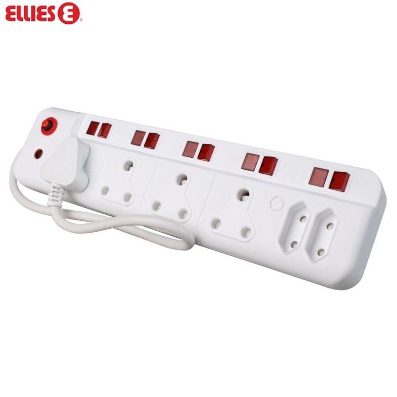 Ellies 6 Way Multiplug Switched Illuminated - Just Electronics