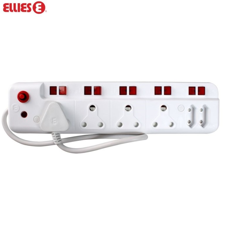 Ellies 12 Way Surge Protection Multiplug With R30 000 Warranty