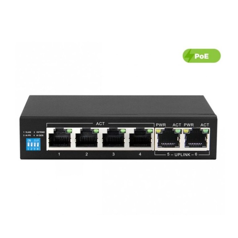 UltraLAN 4 Port 60W PoE Switch with 2 Uplink Ports