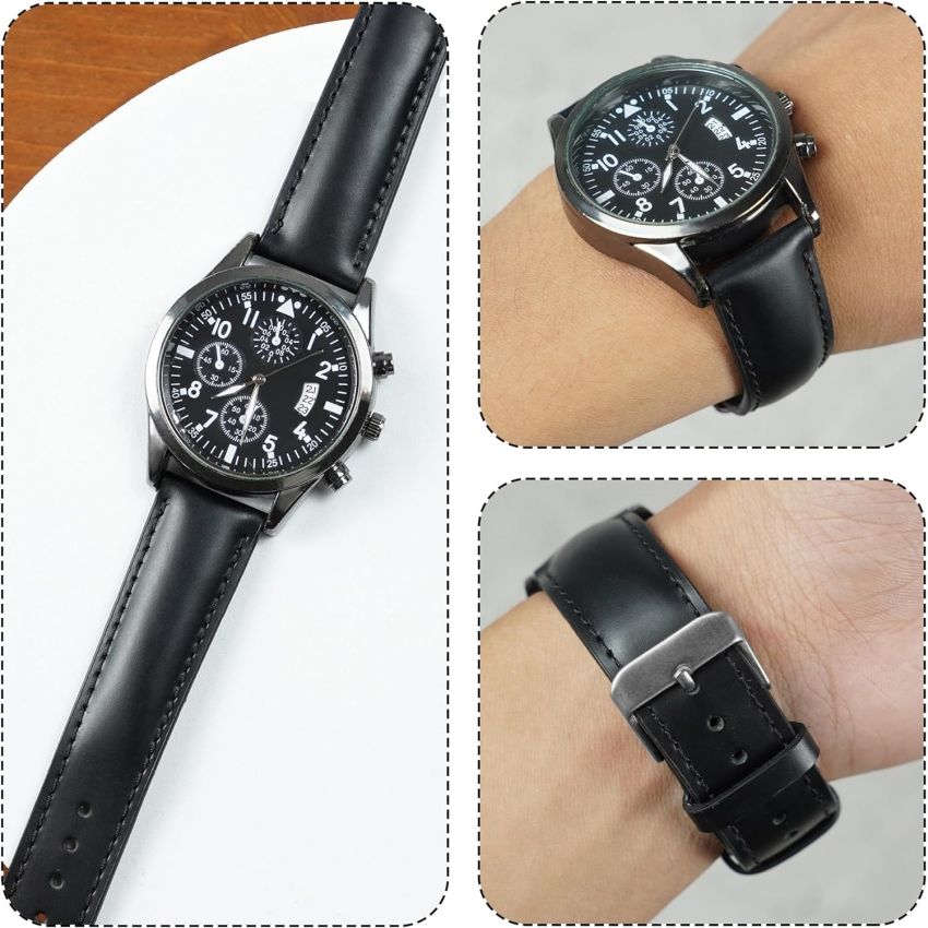 Leather Watch Strap Black