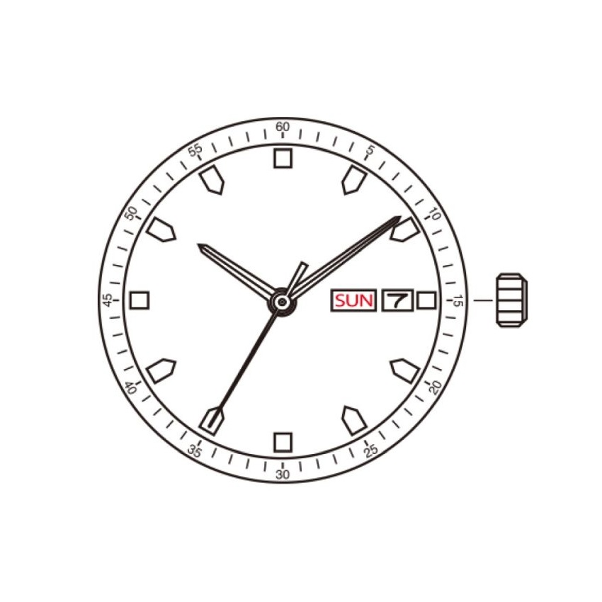 Miyota 2105 Quartz Watch Movement Day Date - Just Electronics