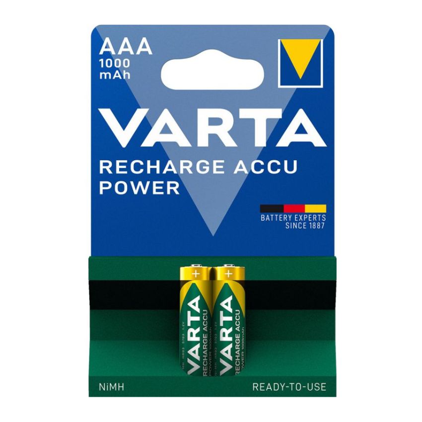 AAA 1000mAh Rechargeable Batteries 2 Pack | Varta Accu Power