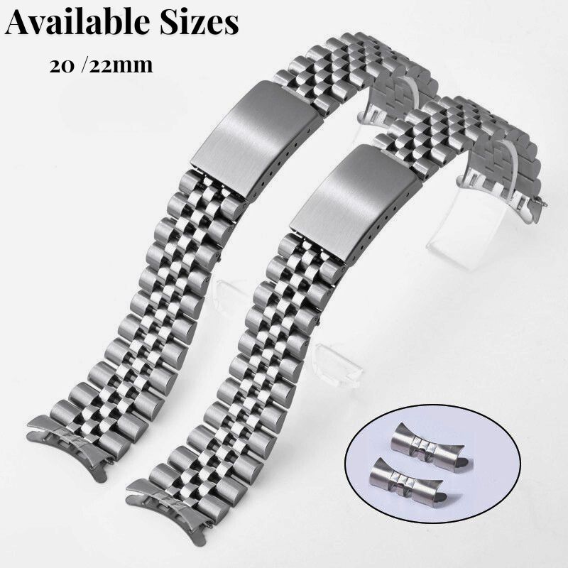 Jubilee Watch Bracelet for Men With Fold-Over Deployant Clasp